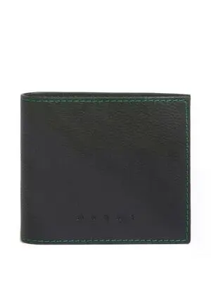 Marni Pebbled-stitched Leather Wallet - Black