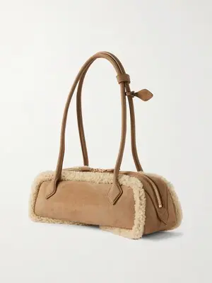 Alaïa Le Teckel Medium Shearling Shoulder Bag - Brown