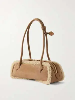 Alaïa Le Teckel Medium Shearling Shoulder Bag - Camel