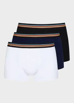 Paul Smith Tri-colour 'signature Stripe' Waistband Boxer Briefs Three Pack - Multicolour