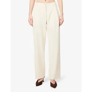ME+EM Tapered-leg Pleated Woven Trousers