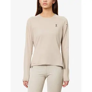 On Performance Long-sleeve Stretch-woven Top - Desert