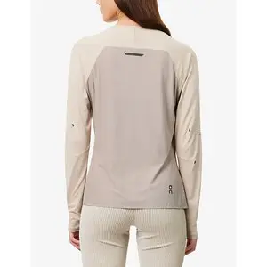 On Performance Long-sleeve Stretch-woven Top - Desert