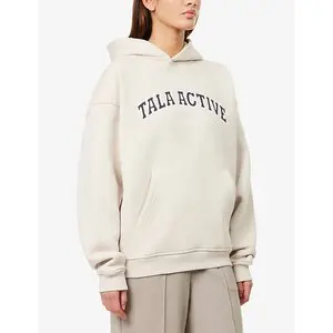 TALA Relaxed-fit Embroidered-logo Hoodie - Shell