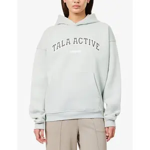 TALA Cotton-blend Hoodie With Embroidered Logo - Sage