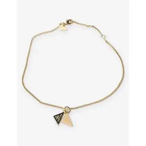 Prada Enamelled Metal Pendant Necklace - Gold/silver