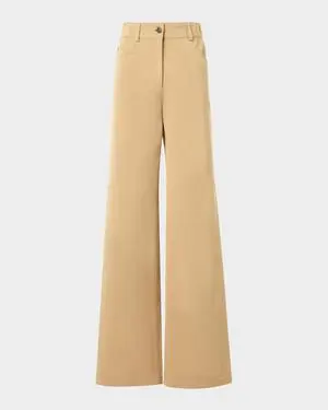 Akris Cooper Wide-leg Gabardine Pants