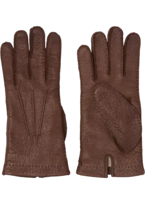 Loro Piana Elian Leather Gloves - Brown