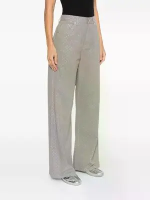 Sandro Rhinestone Embellished Wide-leg Jeans