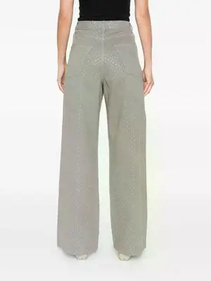 Sandro Rhinestone Embellished Wide-leg Jeans