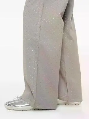 Sandro Rhinestone Embellished Wide-leg Jeans