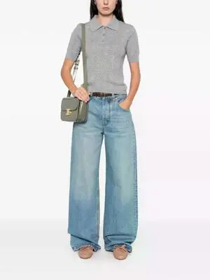 Sandro Pointelle Knit Polo Top