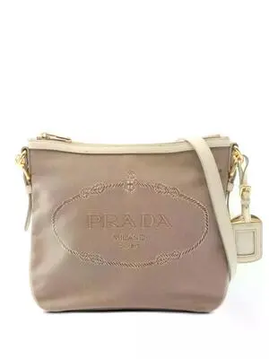 Prada Logo-detail Jacquard Shoulder Bag