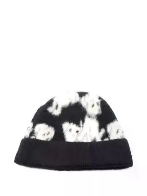 Celine Jacquard-knit Beanie - Black