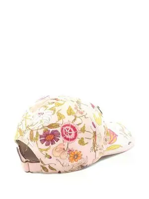 Gucci Floral-pattern Leather Baseball Cap