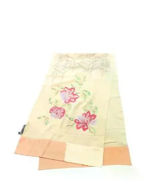 Etro 2000s Flower-bead Embroidered Scarf - Neutrals