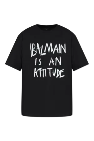 Balmain T-shirt With Print - Black