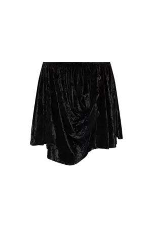 GANNI Draped Mini Skirt - Black