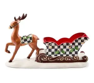 MACKENZIE-CHILDS Holly Deer Sleigh Ceramic Cand Y Dish - One-color