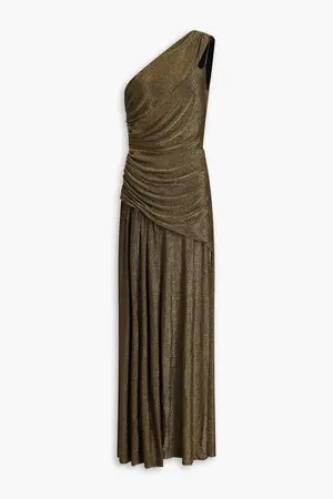 Women's Draped Metallic Maxi Dresses