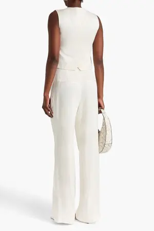 Veronica Beard Robinne Pleated Wide-leg Pants - Off-white