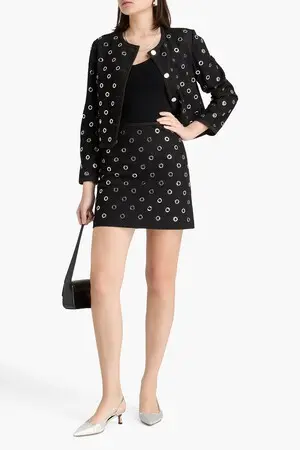 Veronica Beard Blaire Eyelet-embellished Mini Skirt