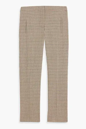 Veronica Beard Houndstooth Jacquard Kick-flare Pants - Sand