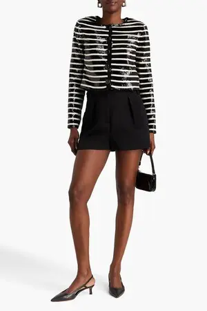 Veronica Beard Mickey Striped Sequined Jacket