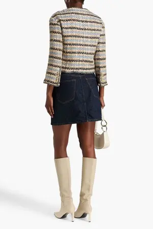 Veronica Beard Sumira Striped Metallic Tweed Jacket - Beige