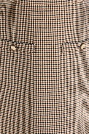Veronica Beard Yumi Houndstooth Twill Mini Dress - Sand