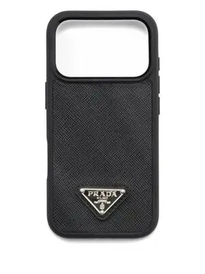 Prada Leather Iphone 17 Pro Case - Black