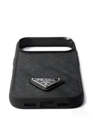 Prada Leather Iphone 17 Pro Case - Black