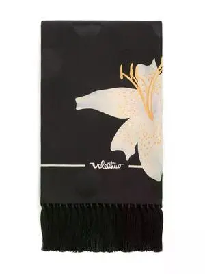 Valentino Garavani Apres L'hiver Lilium Silk Scarf - Black
