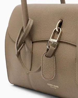Giorgio Armani Pebbled Leather Shoulder Bag - Brown
