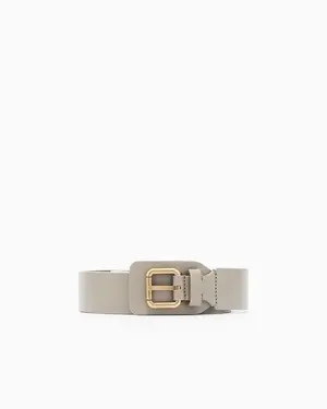 Giorgio Armani Leather Belt With Buckle Cover - Grey