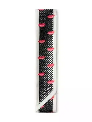 Prada Lips-detail Polka-dot Scarf
