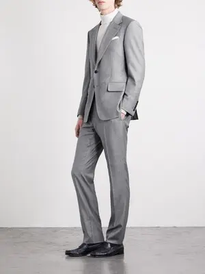 TOM FORD Shelton Super 110s Wool Blazer - Gray