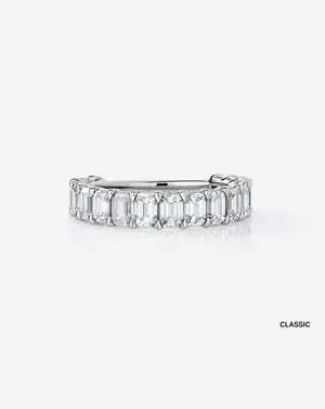 Ring Concierge Emerald Cut Diamond Band Ring - Platinum