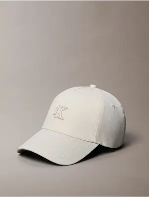 Calvin Klein Lurex Monogram Baseball Cap - White Greige