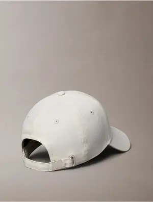 Calvin Klein Lurex Monogram Baseball Cap - White Greige