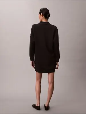 Calvin Klein Mini Polo Sweatshirt Dress - Black