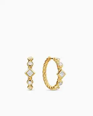 David Yurman Petite Modern Renaissance Hoop Earrings - Diamond