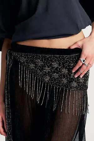 Free People Beaded Blooms Skirt Belt