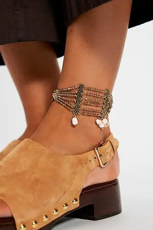 ARIANA OST Xenia Beaded Anklet - Light Grey