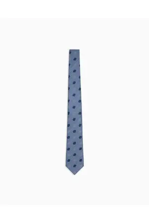 Giorgio Armani Jacquard Silk Neck Tie - Blue