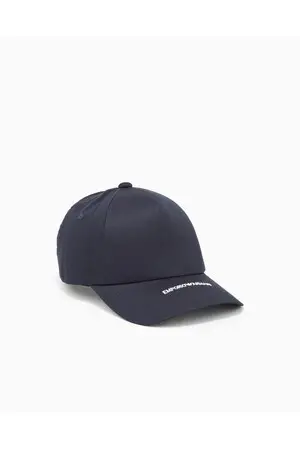 Emporio Armani Canvas Baseball Cap With Embroidered Logo - Blue