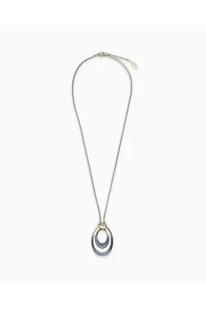 Giorgio Armani Long Brass And Resin Necklace - Grey