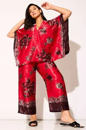 Natori Imperial Dragon Jacquard Pj - Red