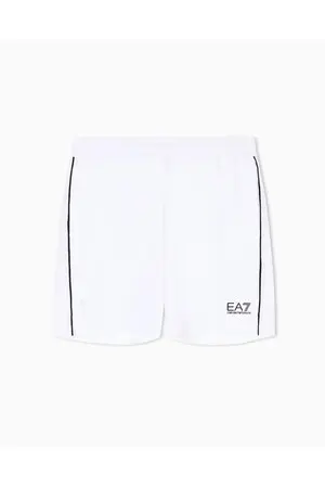 Emporio Armani Tennis Pro Shorts In Ventus7 Technical Fabric - White