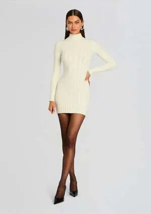 SEROYA Tonya Knit Mini Dress - Eggshell